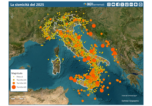 EARTHQUAKES | Over 15.000 events in Italy in 2025
