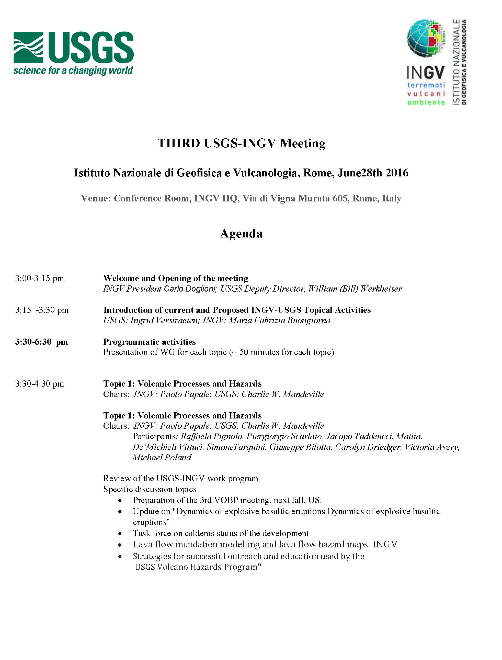 Meeting USGS-INGV a Roma e a Catania